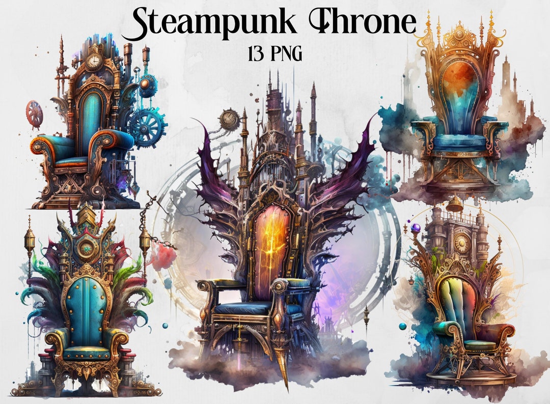 Steampunk Throne Watercolor Clipart, Fantasy Throne,steampunk Clipart ...