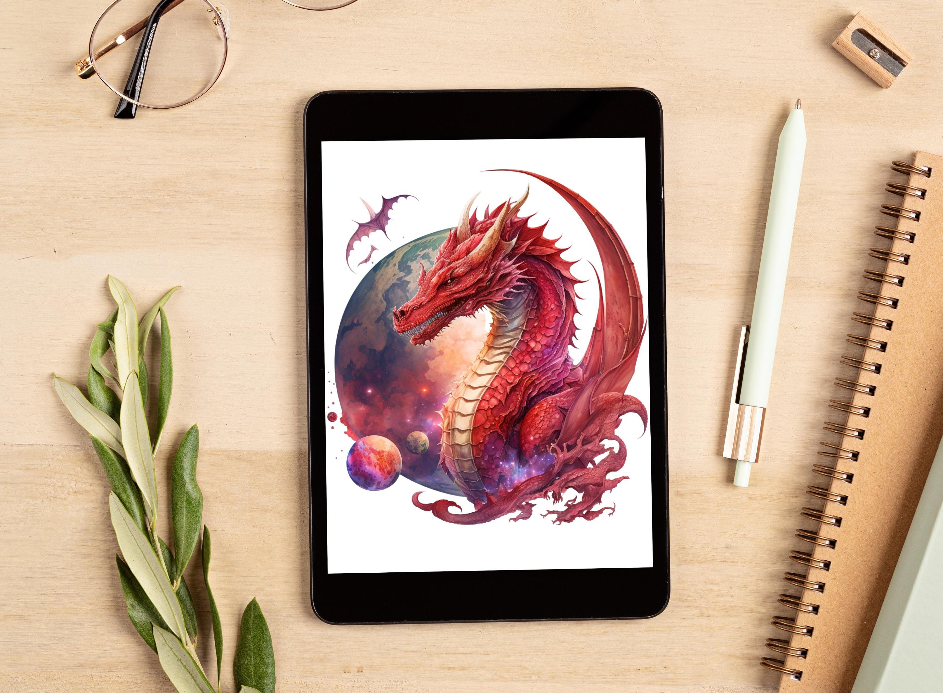 Cosmic Dragons Clipart, PNG SVG, Full Commercial Use, Fantasy Clipart ...