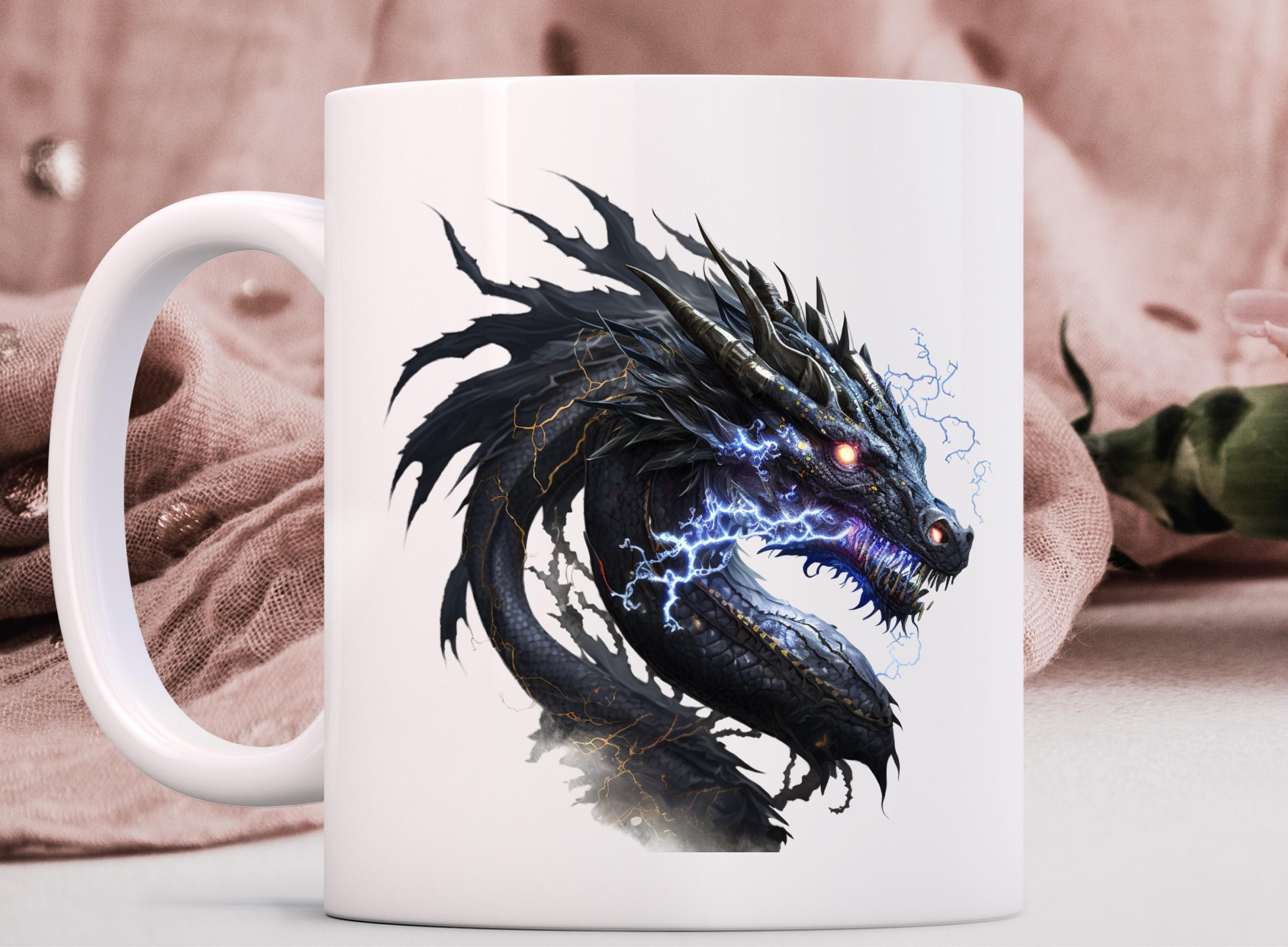 Epic Black Dragons Clipart PNG Full Commercial Use Fantasy - Etsy