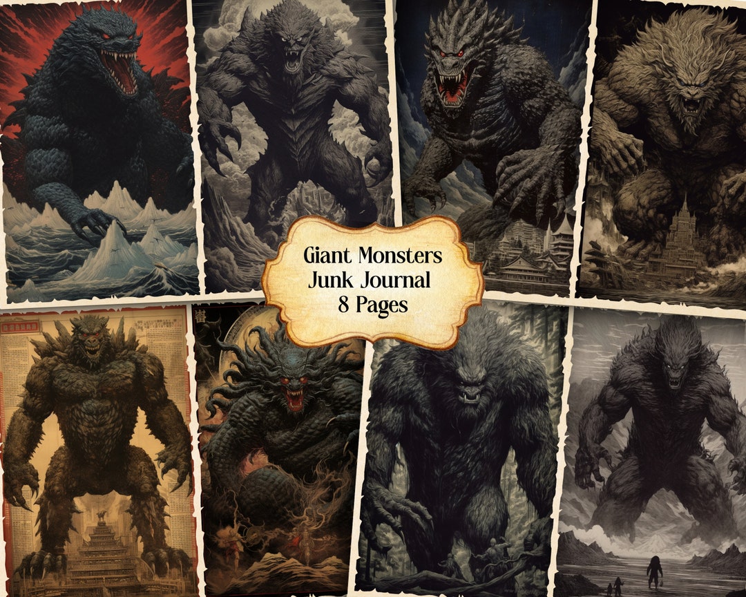 Watercolor Giant Black Monster Journal Printable Page, Black Monsters ...