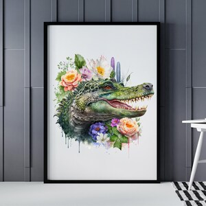 Alligator Clipart Watercolor Illustration, Alligator Crocodile PNG ...