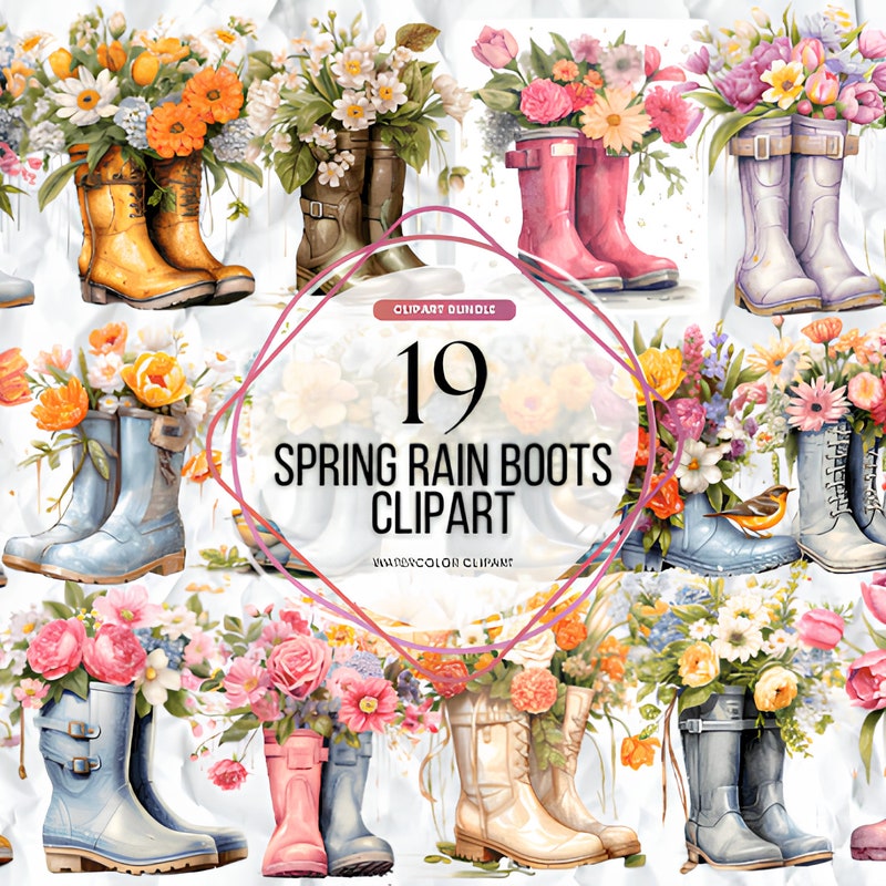 Rain Boots Clipart - Etsy