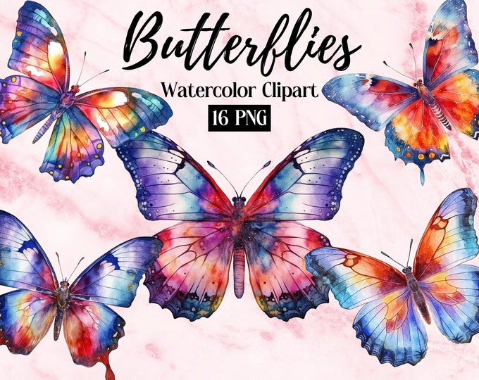Monarch Butterfly Clipart | Watercolor Butterfly PNG | Floral Clipart ...