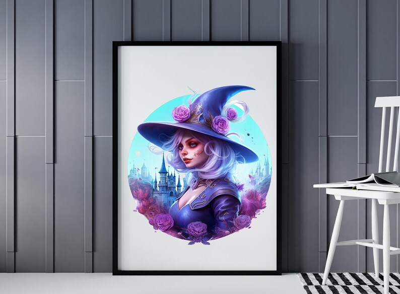 Blue Purple Witch Clipart Witch Clip Art Png Fantasy Magic - Etsy