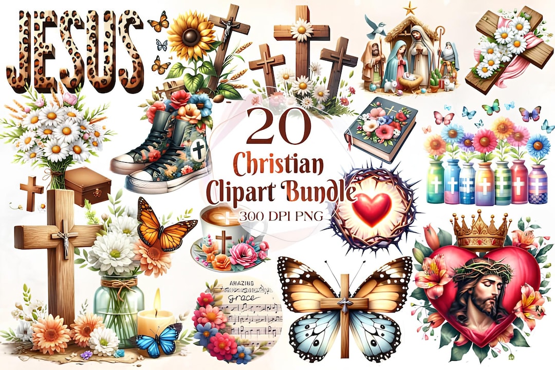 Christian Jesus Clip Art Bundle, Jesus Easter Story, Palm Sunday ...