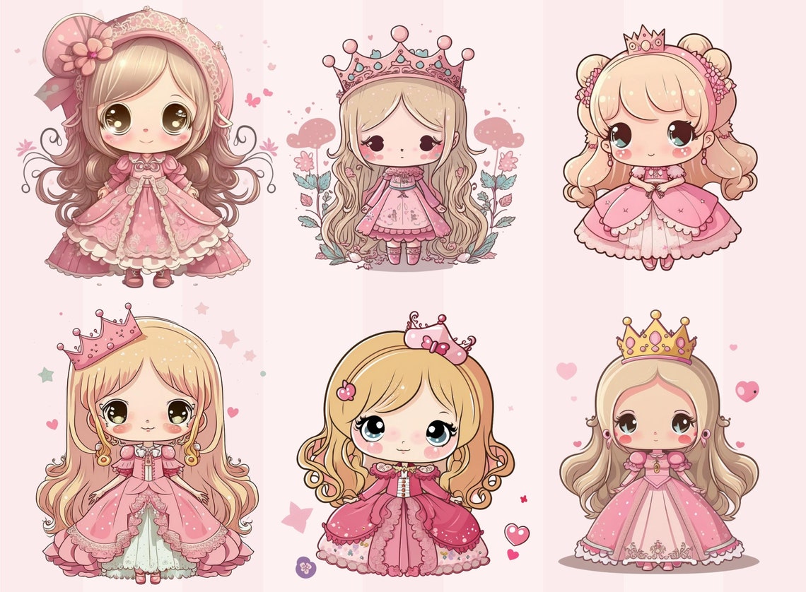 Pink Fairytale Princess Kawaii Clipart, Princess PNG, Kawaii Princess ...