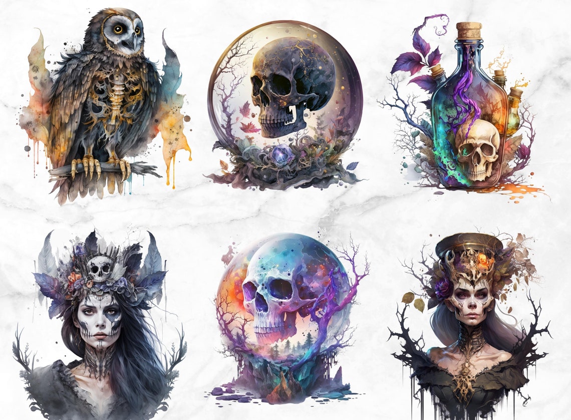 Skeleton Witch Clipart Witch Clip Art Png Fantasy Magic Clip - Etsy