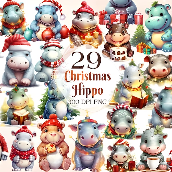 Hippo Clipart - Etsy UK