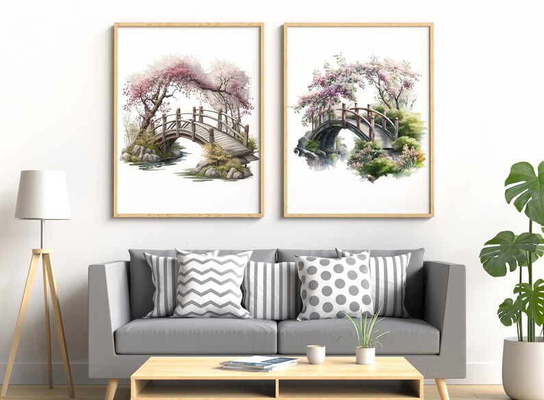 Spring Bridge Clipart, Garden Clip Art, Png. Digital Watercolor. Free ...