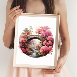 Garden Bridge Carnation Flowers Clipart, Garden Digital Watercolor Png ...