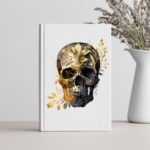 Black and Gold Floral Skull Elements, Antique Illustrations of Human ...