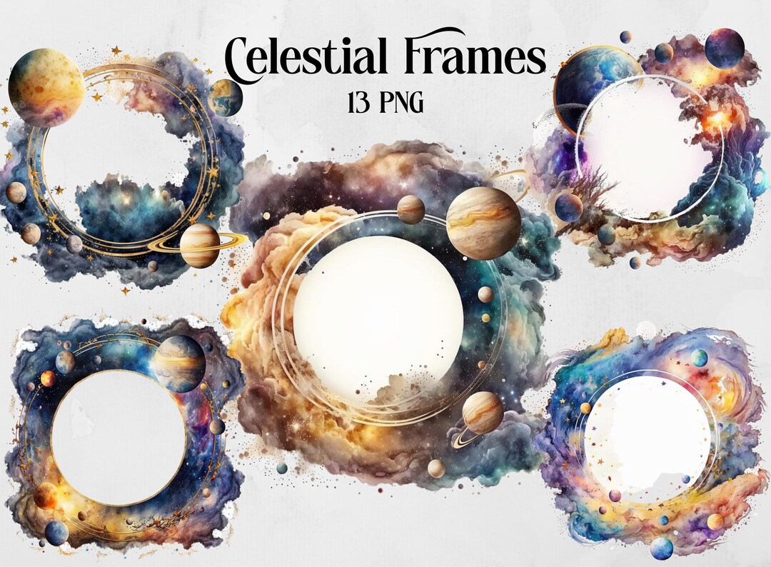 Night Sky Art, Frame Clipart, Gold Border Png, Celestial Png, Moon Png ...