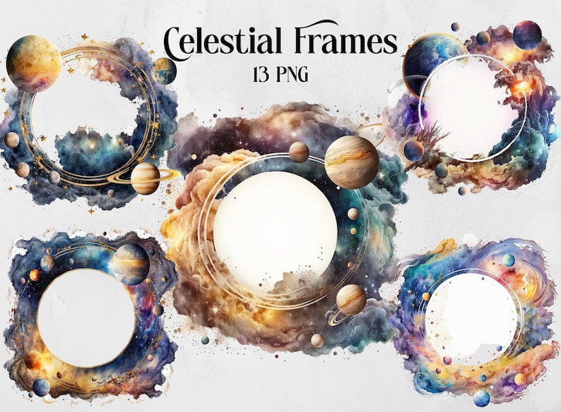Night Sky Art, Frame Clipart, Gold Border Png, Celestial Png, Moon Png ...