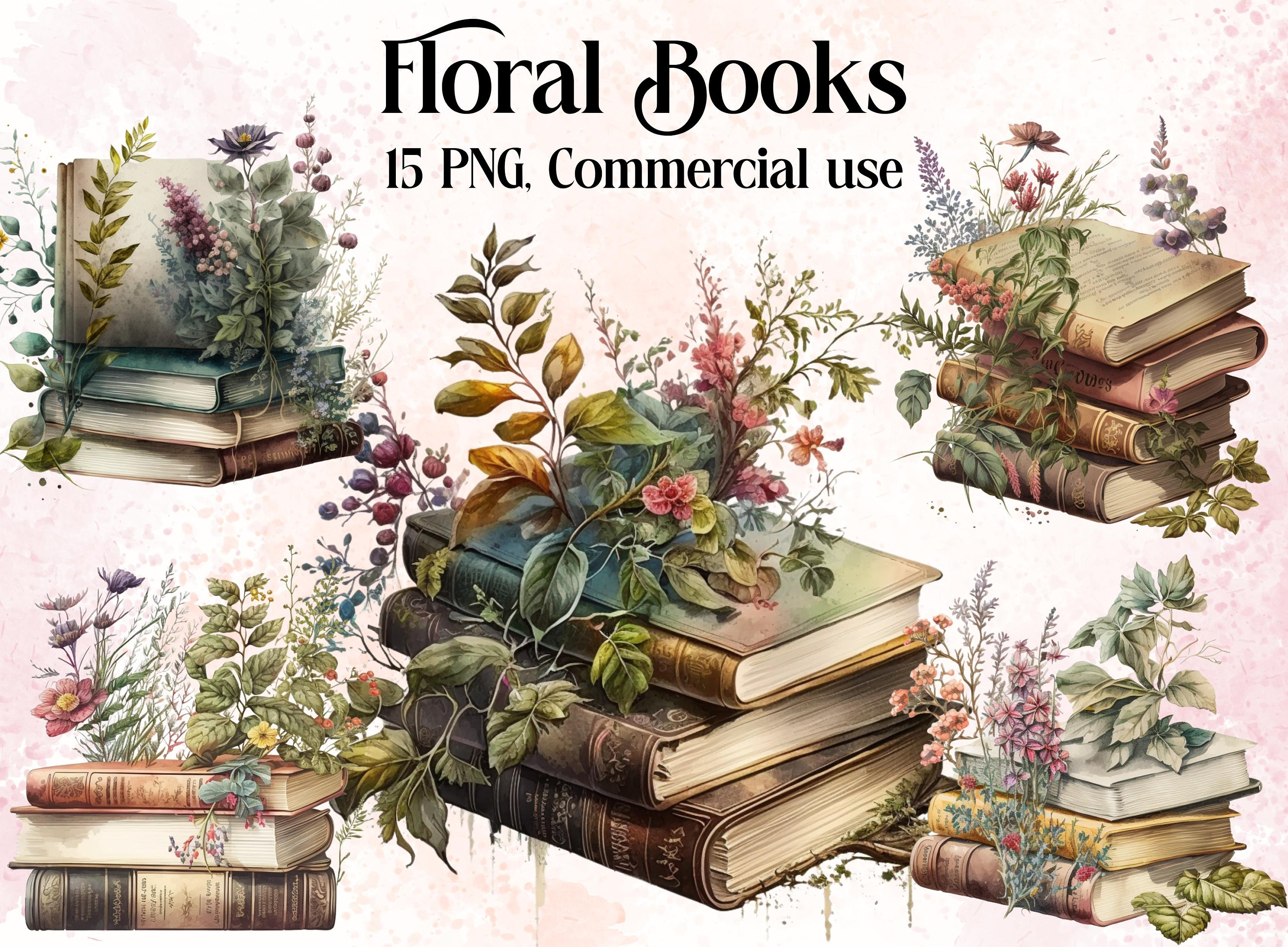 Bookstore Clipart Bundle, Book Shop , Watercolour Shop Illustration ...
