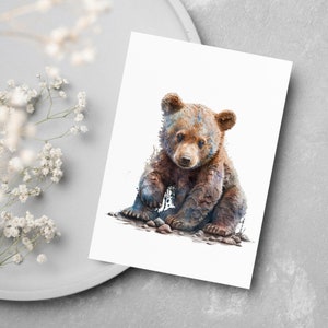 Baby Bear Clipart | Watercolor Clipart Bear | Woodland Animals | Cute ...