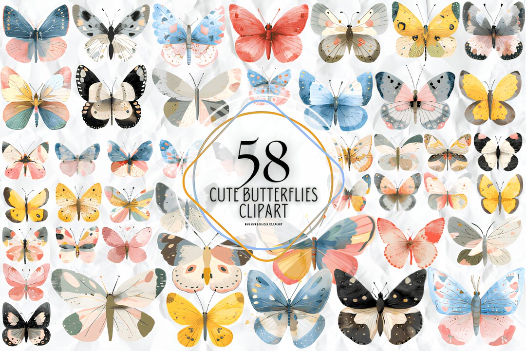 Cute Butterfly Clipart - Spring Bugs, Butterfly Clipart, Butterfly SVG ...