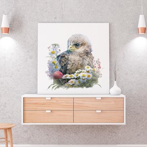 Cute Baby Eagle in Flowers Clipart, Watercolor Eagle Clipart Bundle ...