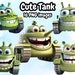 Cute Tank Clipart, Cute Army Tank Cartoon for Kids,instant Download ...