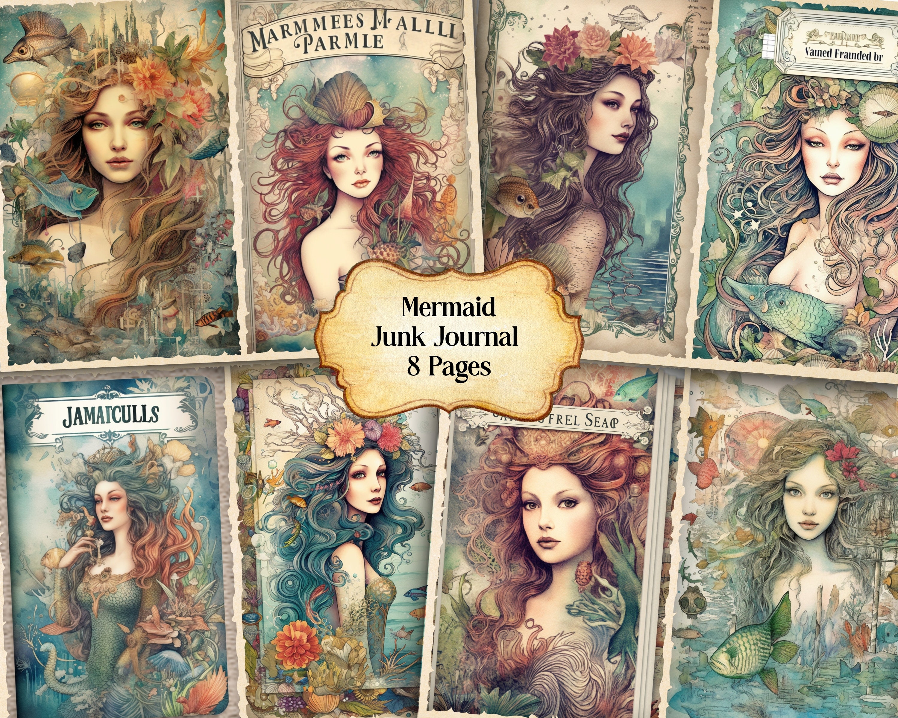 Watercolor Fantasy Mermaid Journal Printable Page Fantasy - Etsy