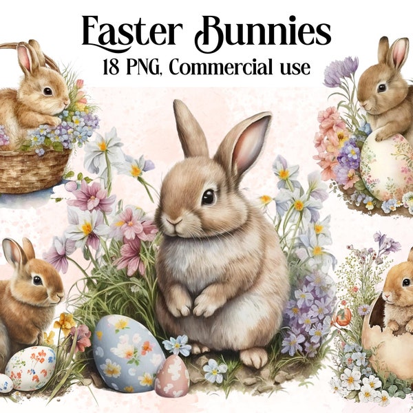 Bunny Clipart - Etsy