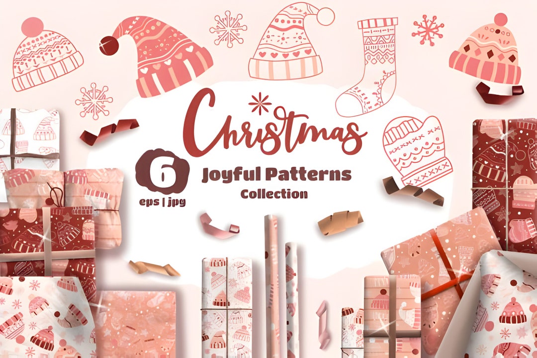 Seamless Christmas Digital Paper Pack, Winter Holiday Seamless Pattern ...