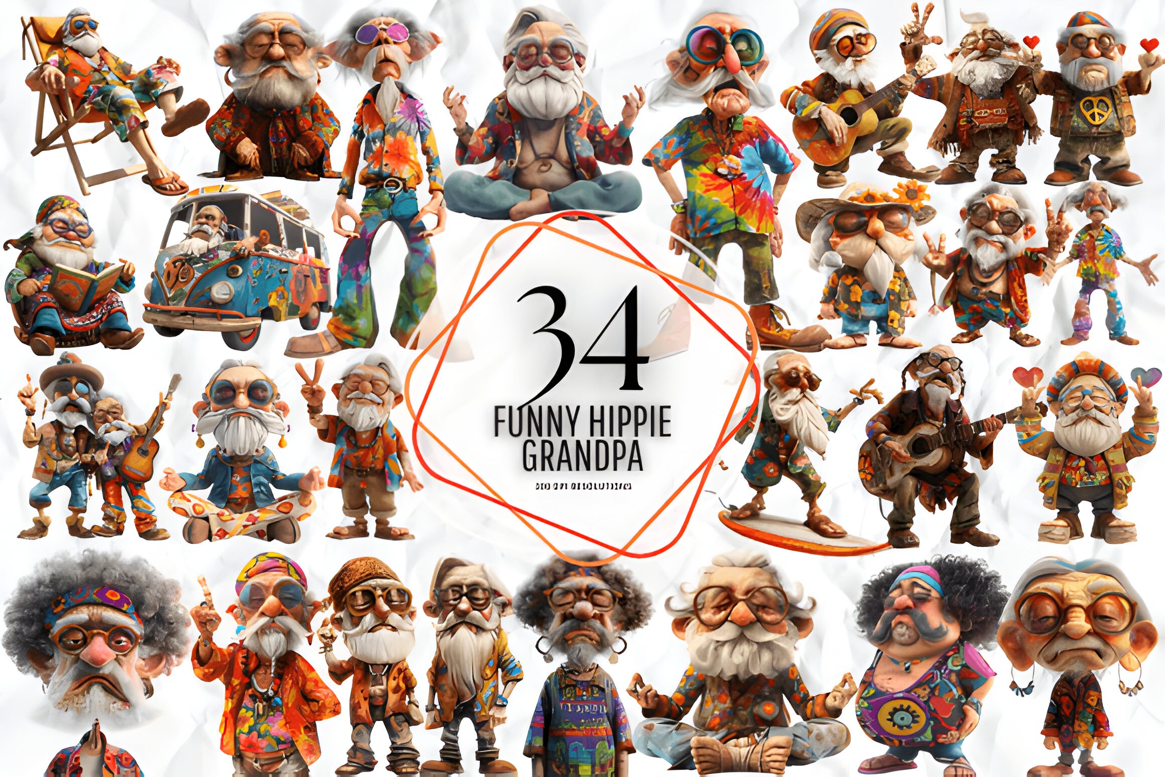 Funny Hippie Grandpa Png - Sublimation PNG Hippie Grandpa Clipart PNG ...