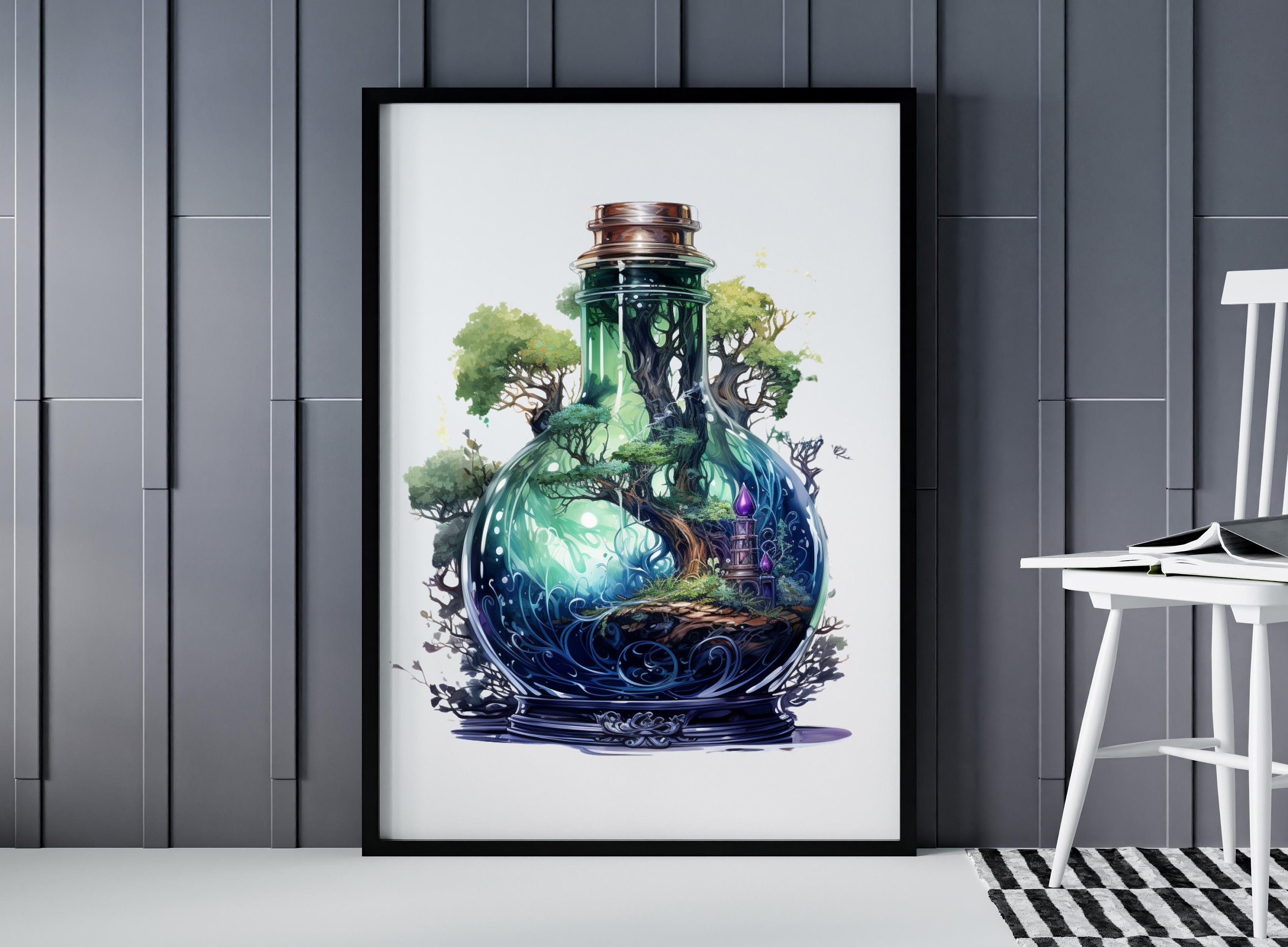 Fantasy Forest Potions Clipart PNG | Beautiful Witchy Fantasy Clip Art ...