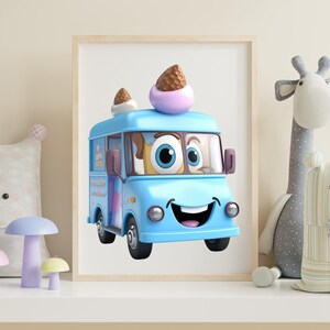 Cute Ice Cream Truck Clipart, Cute Truck Cartoon for Kids,instant ...