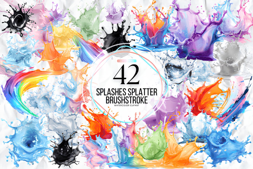 Watercolor Color Splash Clipart PNG Paint Splatter Clipart Alcohol Ink ...