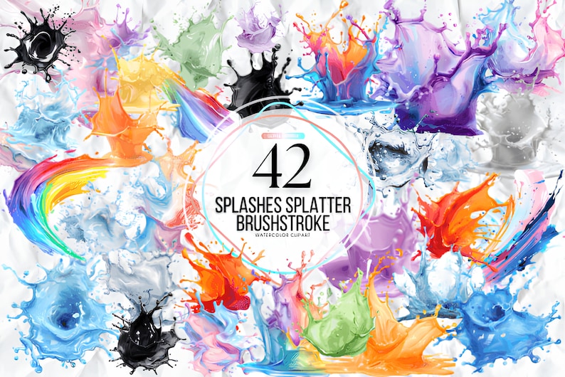 Watercolor Color Splash Clipart PNG Paint Splatter Clipart Alcohol Ink ...