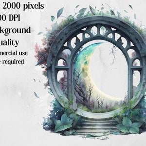 Witch Window Clipart, Watercolor Wiccan PNG, Witchery Lovers Gift ...