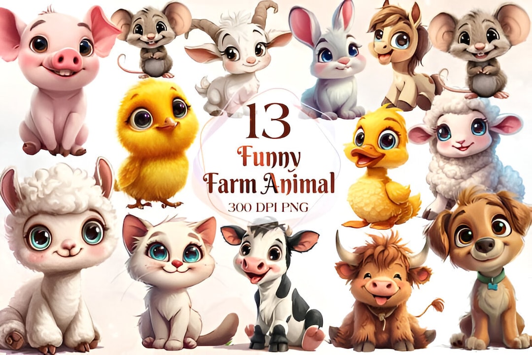 Watercolor Spring Cute Baby Animals Clipart Bundle Gift - Cute Little ...