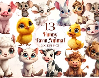Watercolor Spring Baby Animals Clipart - 15 Piece Animals With ...