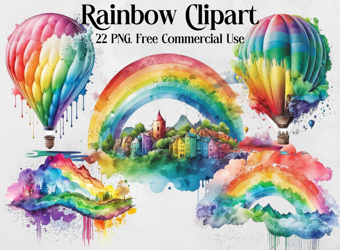 Rainbow Clipart, Watercolor Rainbow Clip Art, Background Rainbow ...