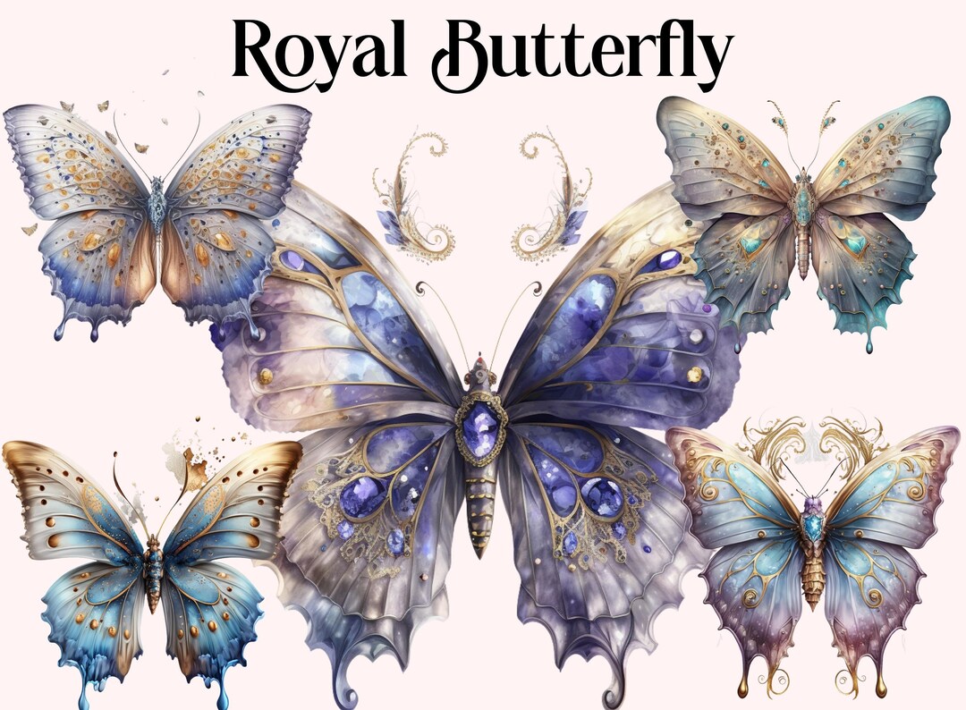 Watercolour Royal Butterflies Clipart - Regal Moths PNG Digital Image ...