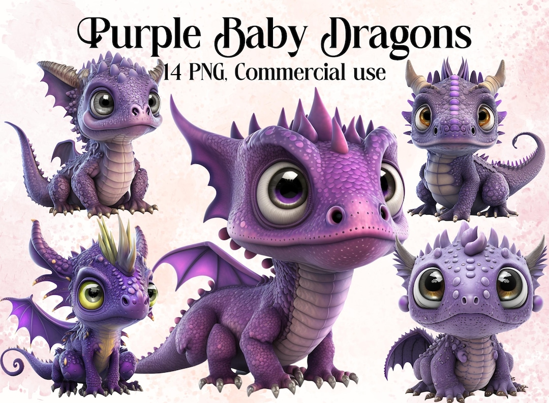 Purple Baby Dragons, Cute Clipart, Dragon Art, Dragon Png, Dragon ...