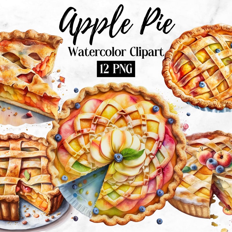 Apple Pie Watercolor - Etsy