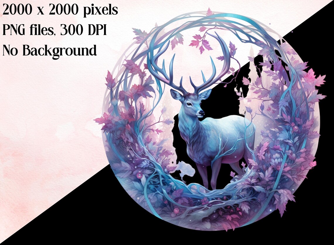 Mythical Deer Clipart Bundle , Deer Png, Magic Clip Art, Mystical ...