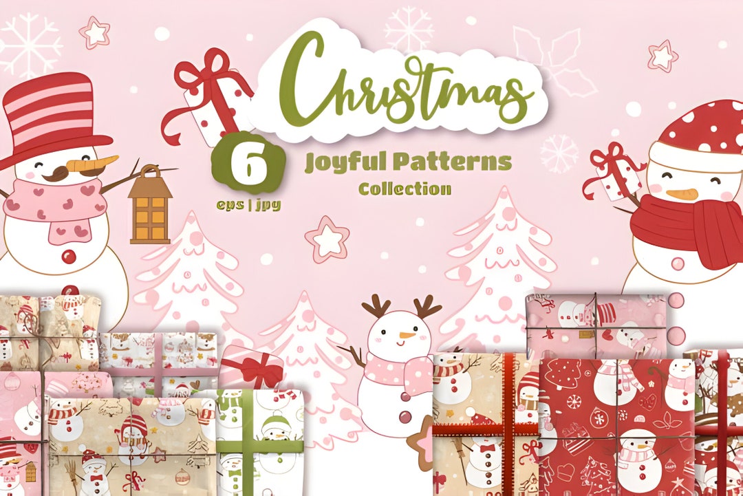 Seamless Christmas Digital Paper Pack, Winter Holiday Seamless Pattern ...
