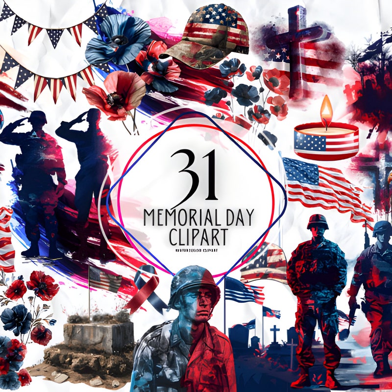 Memorial Day Clipart - Etsy