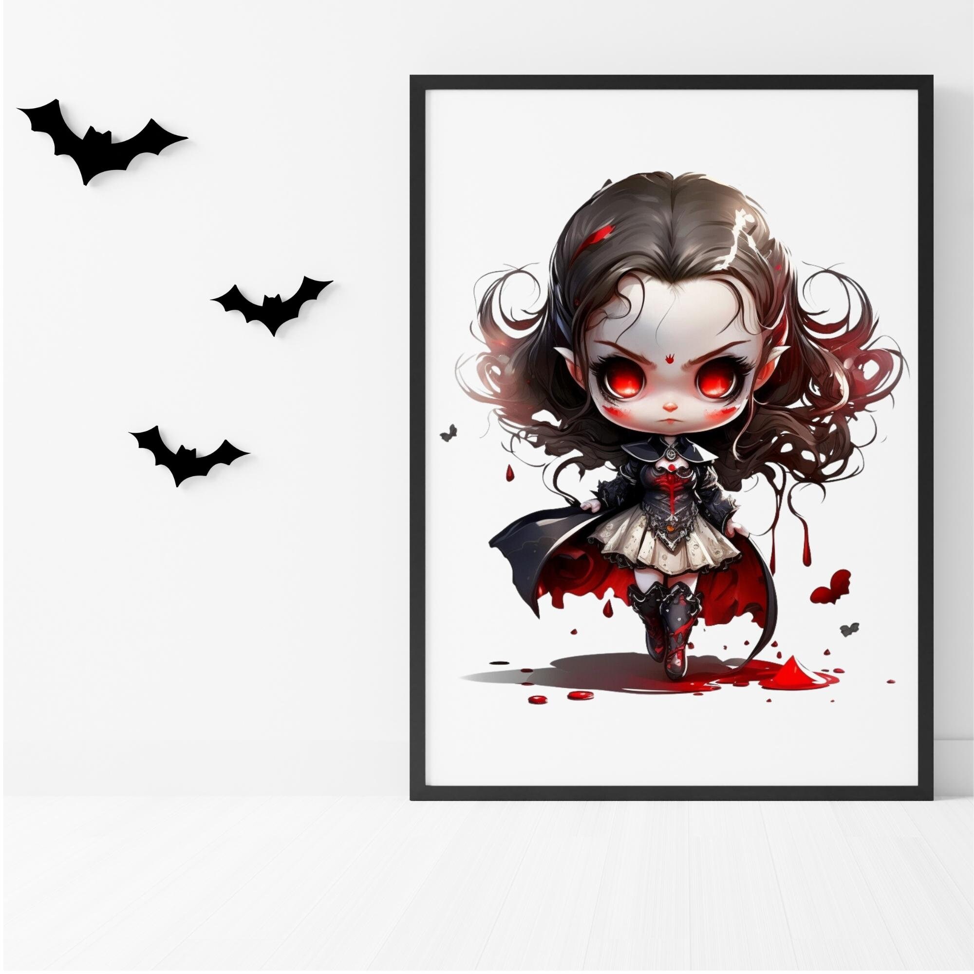 37 PNG Watercolor Little Vampires Clipart, Cute Creepy Halloween ...