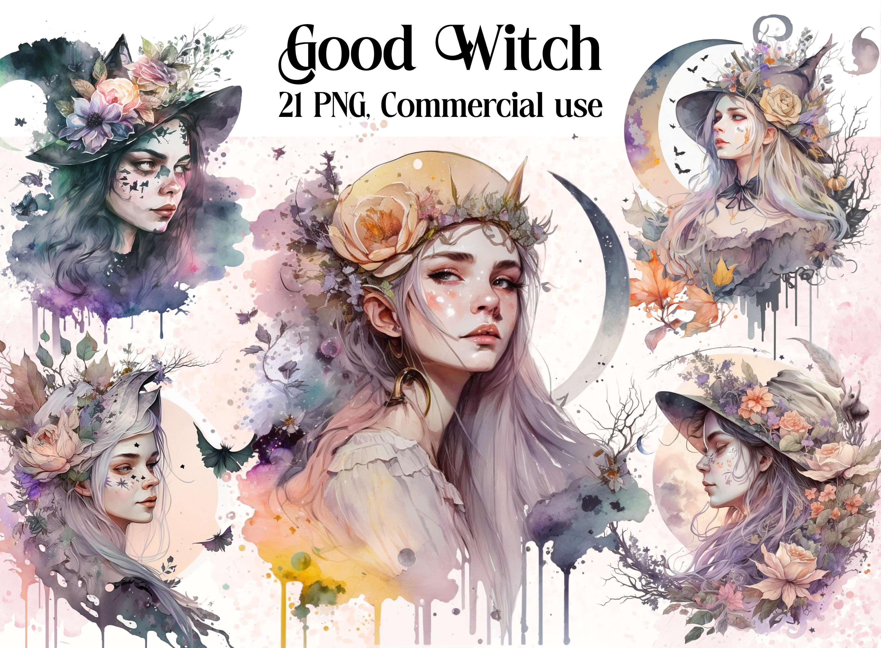 Good Witch Clipart High quality png files magic clip art - Etsy.de