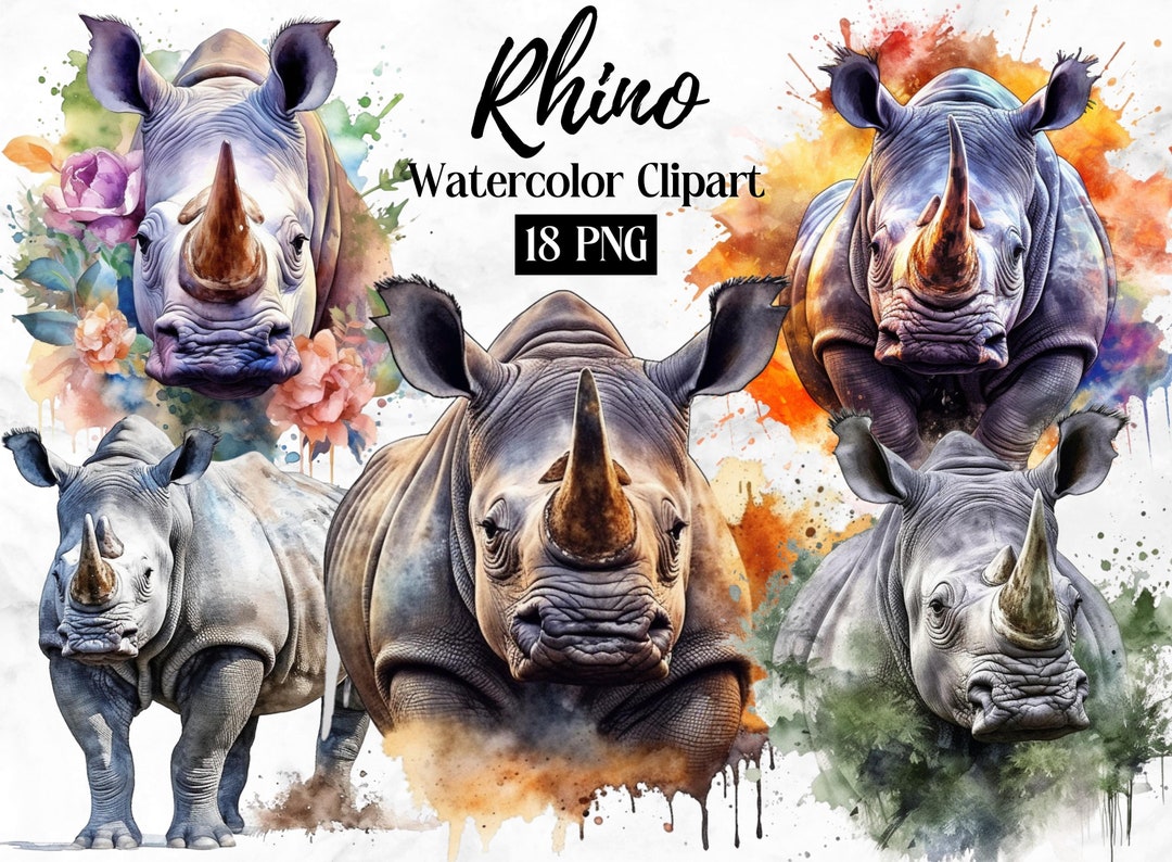 Rhinoceros - Rhino Clipart - 18 High Quality Pngs - Printable Clipart ...