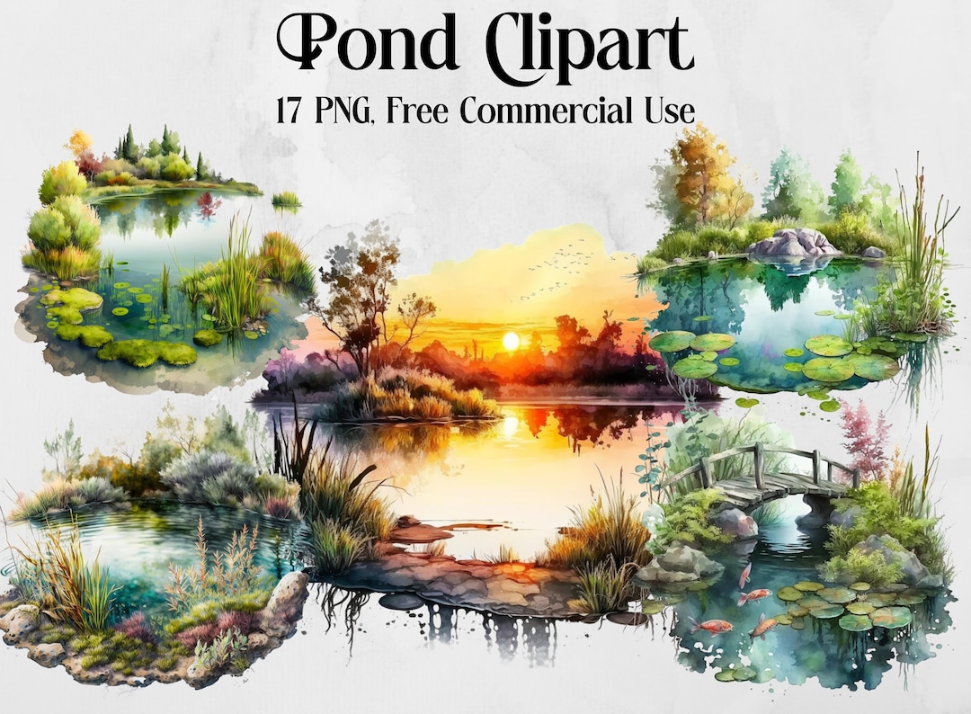 Pond Clipart. Lake Clipart. Garden Clipart, PNG. Summer Rest, Lotus ...