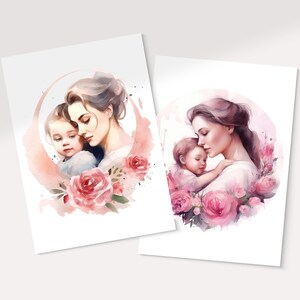 Roses Mother’s Day Clipart, Mother's Clipart, Mother and Child Gift ...