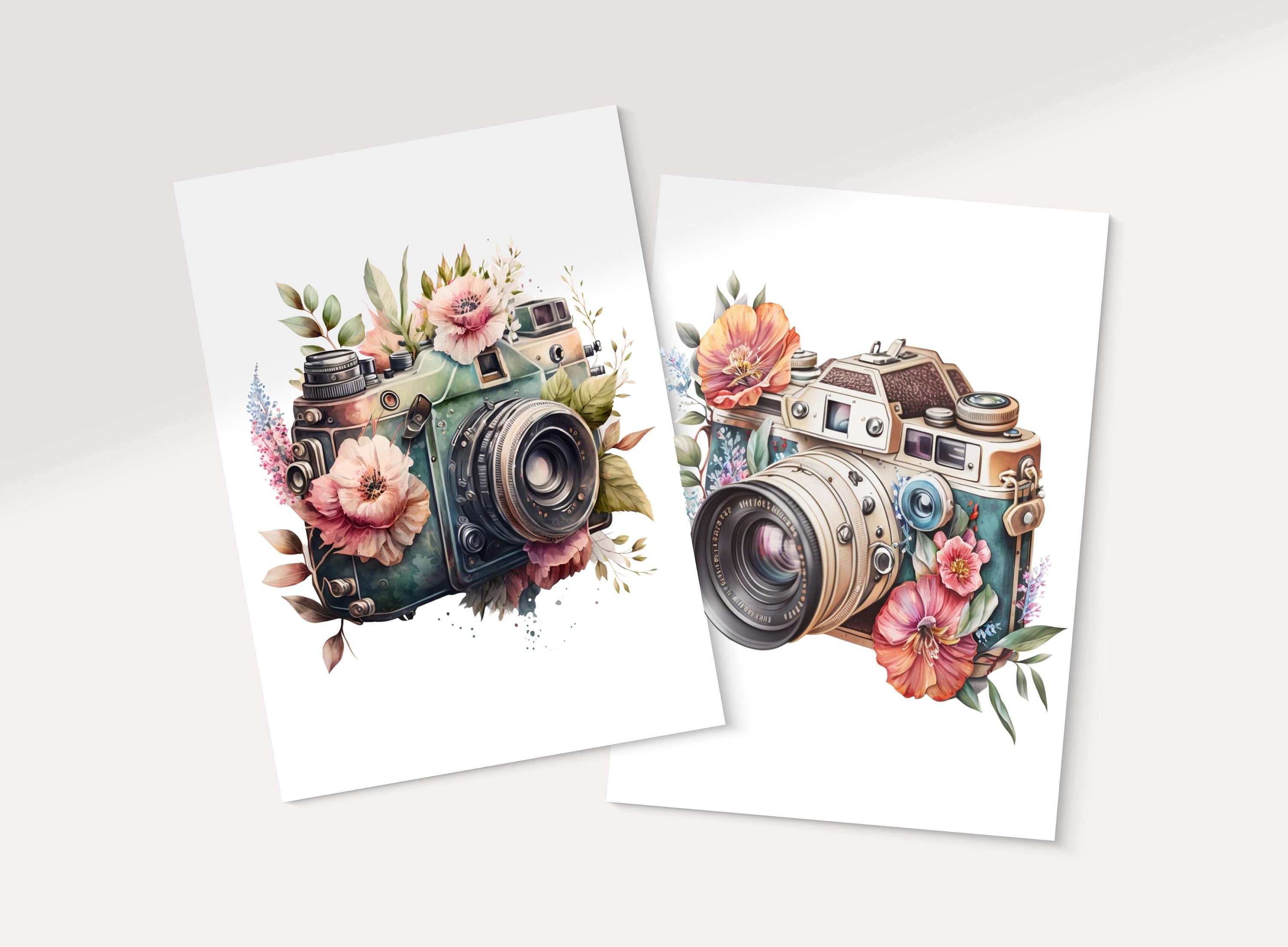 Watercolor Retro Cameras Clipart. Vintage Clipart Retro Clip - Etsy