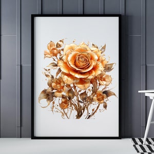 Watercolor Royal Rose Gold Roses Flowers PNG Clipart, Floral Clip Art ...