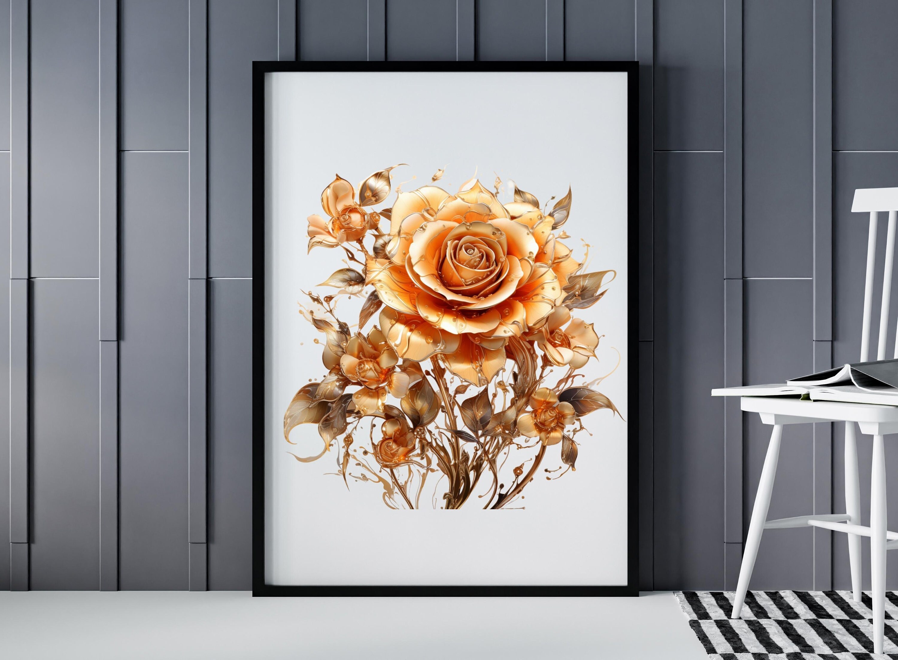 Watercolor Royal Rose Gold Roses Flowers PNG Clipart, Floral Clip Art ...