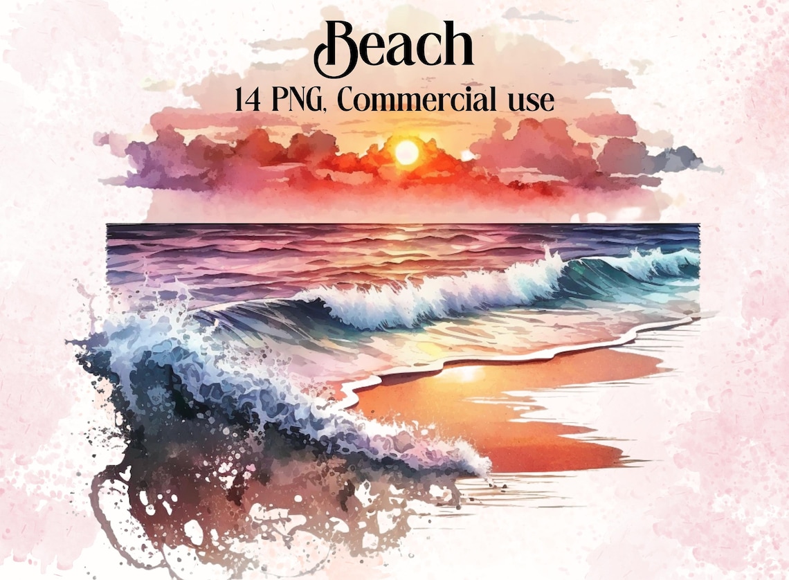 Beach Clipart. Sea Clipart Seaside Clip Art Seashore - Etsy UK