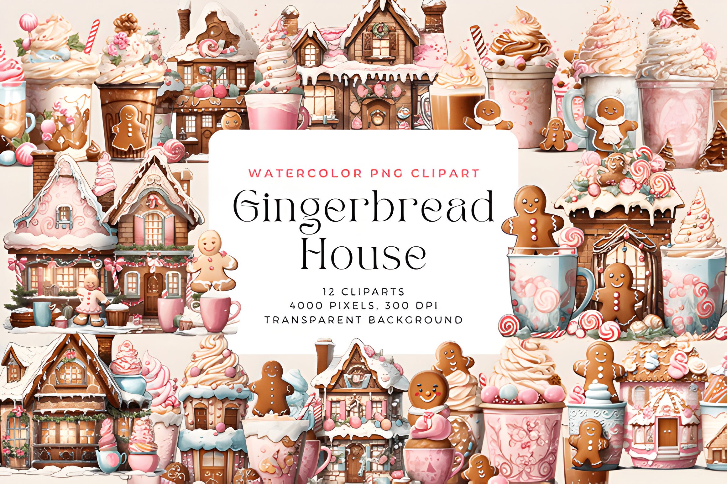 Gingerbread House Clipart | Food PNG | Bakery Christmas Decor ...